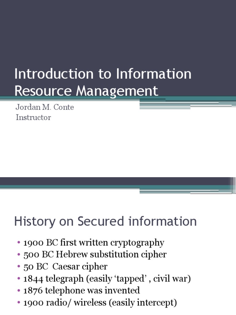 Chapter 1 Introduction To Information Resource Management Pdf