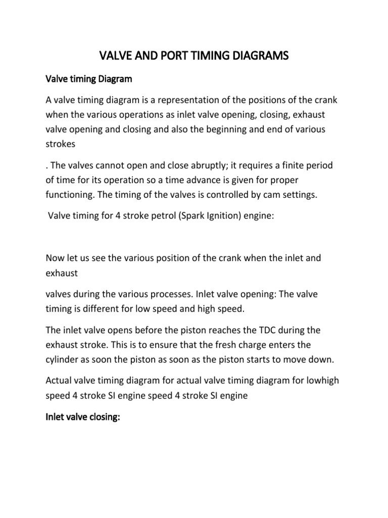 Valve and Port Timing Diagrams | PDF | Internal Combustion Engine | Piston
