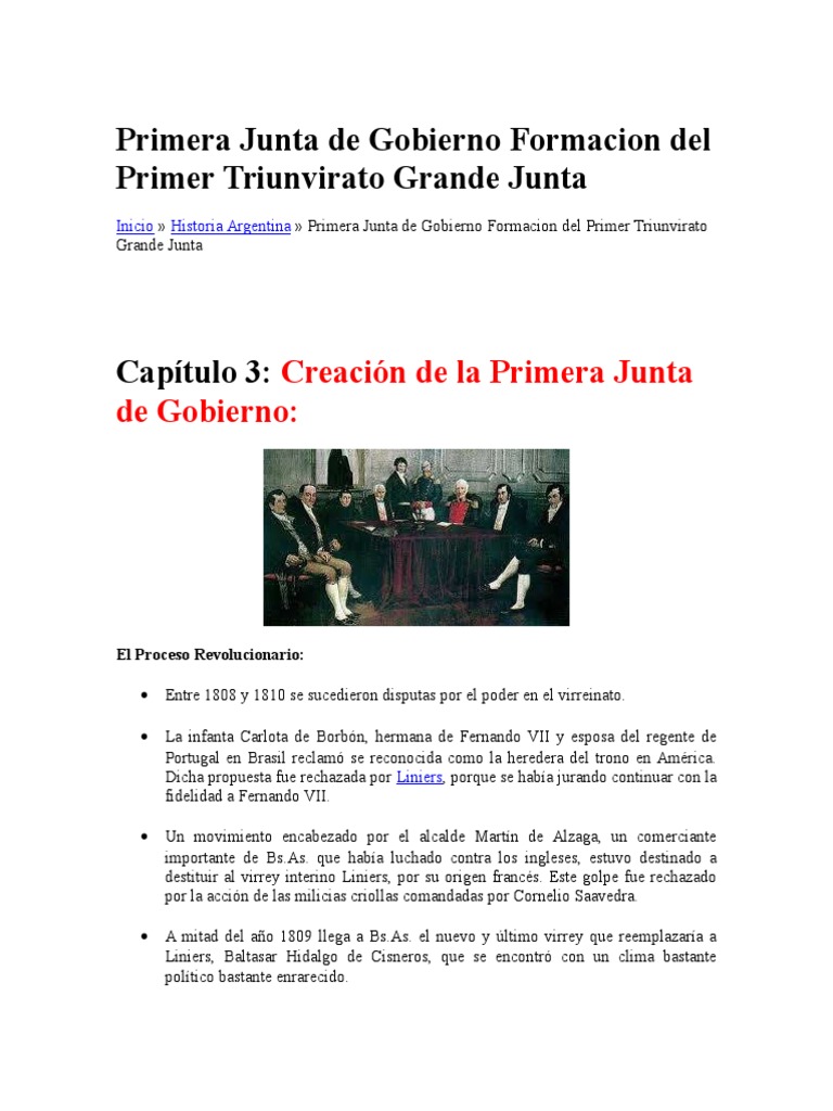 Creación de La Primera Junta de Gobierno | PDF | España