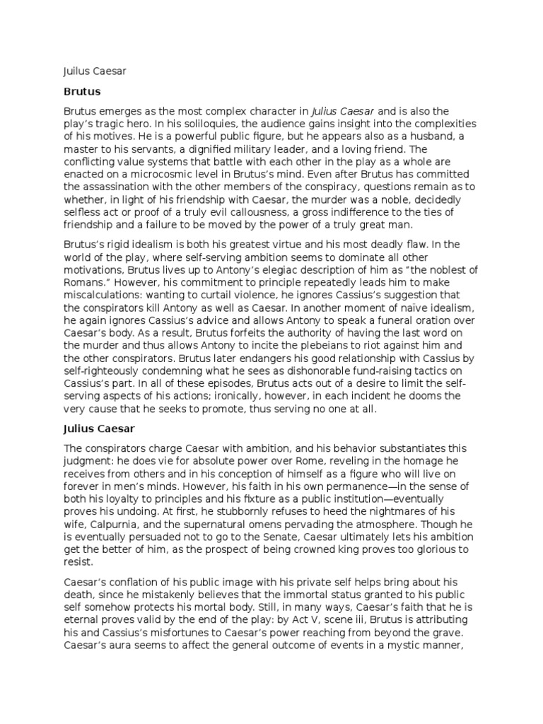 CSEC Literature - Julius Caesar | PDF | Marcus Junius Brutus The ...