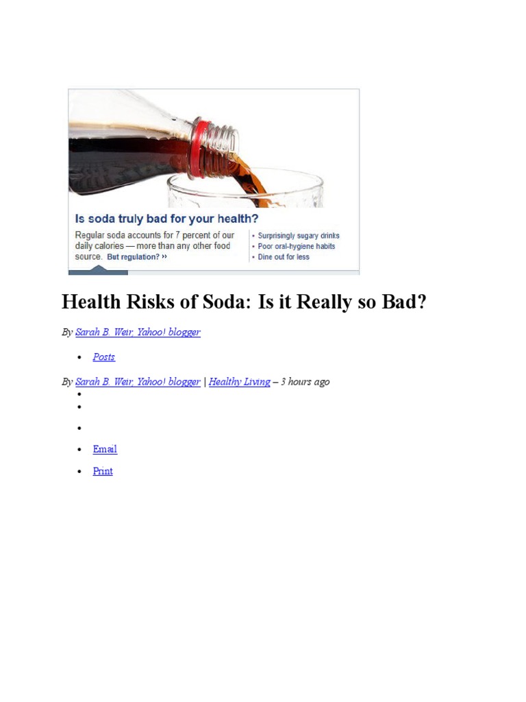 Health Risks of Soda | PDF | Soft Drink | Obesity