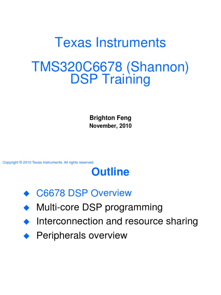 Tutorial On TI C6678 | PDF | Multi Core Processor | Cpu Cache