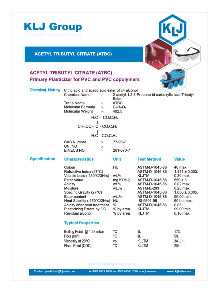 Acetyl Tributyl Citrate (ATBC): A Versatile Plasticizer for PVC and ...