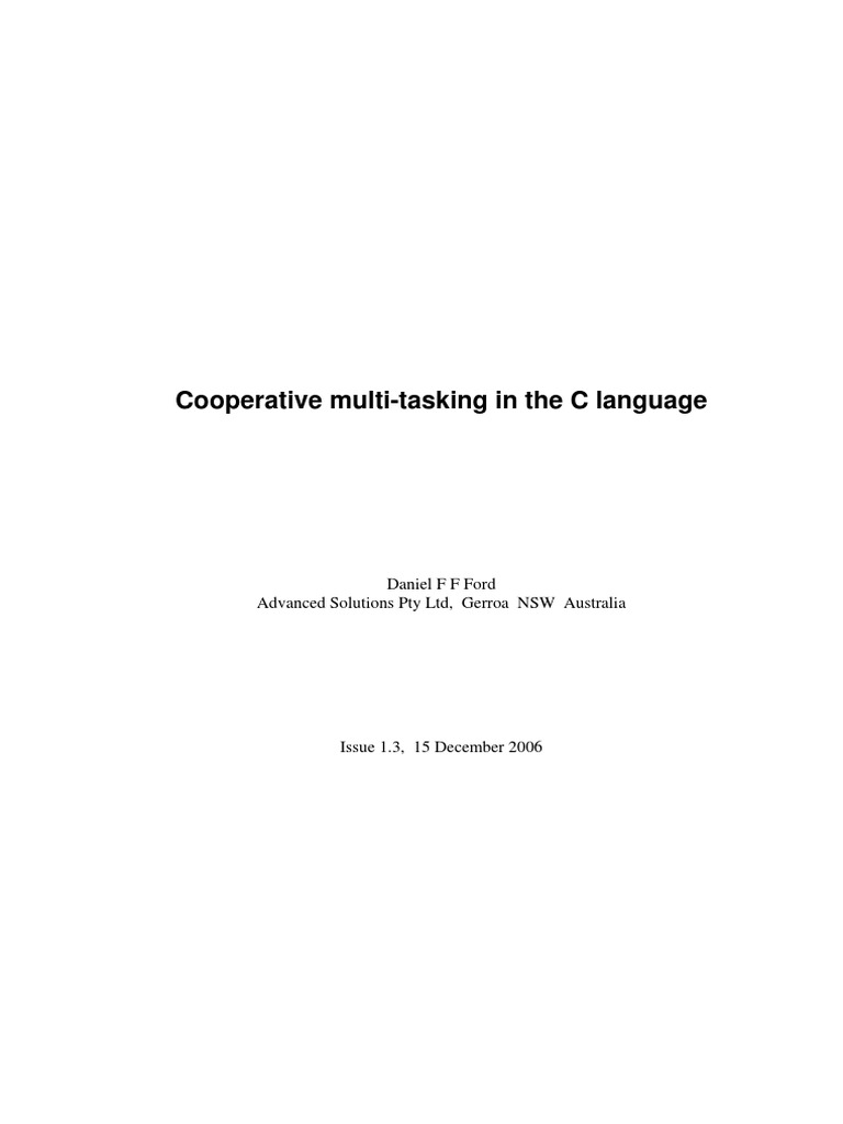 Cooperative Multi-Tasking in The C Language | Download Free PDF | C (Programming Language ...