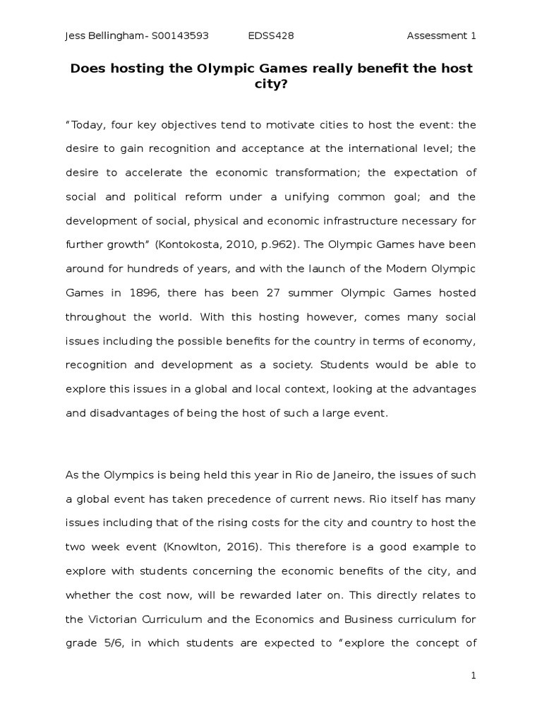 Benefits of Hosting the Olympics | PDF | Economics | Economies