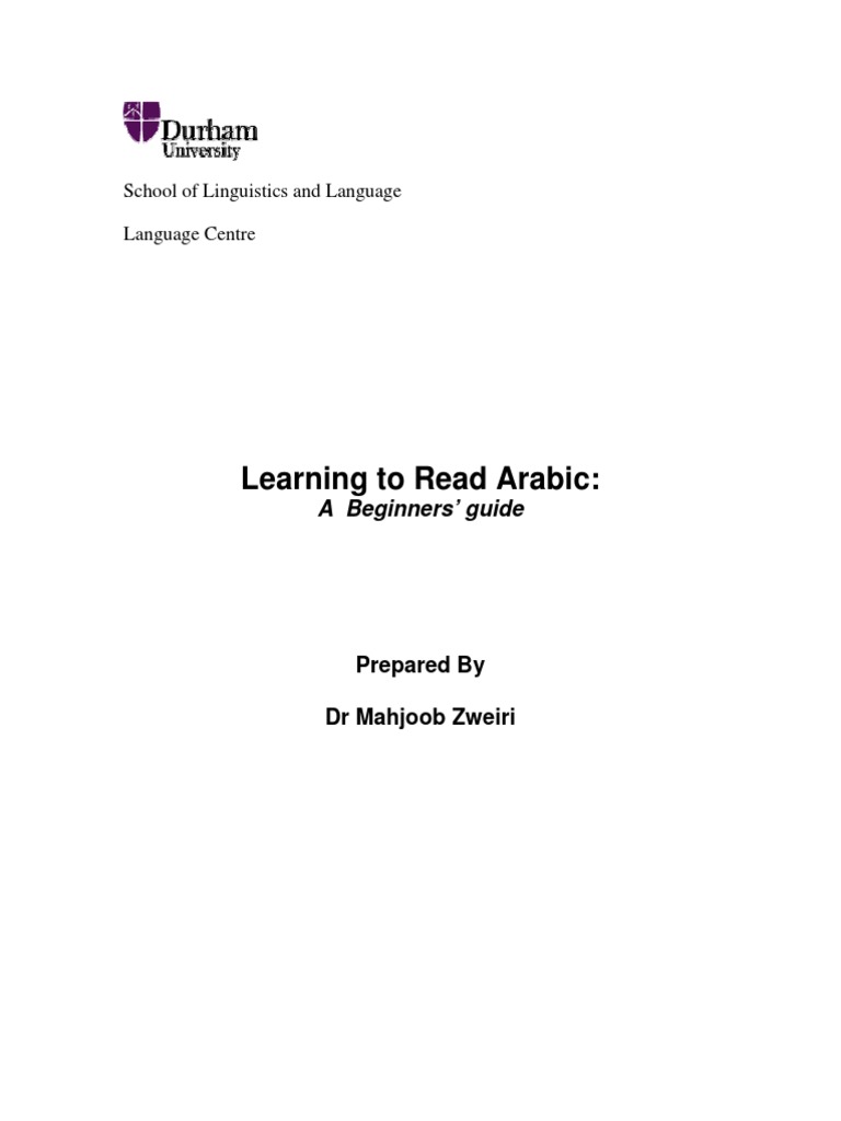 Reading Arabic For Beginners | PDF | Arabic | English Language