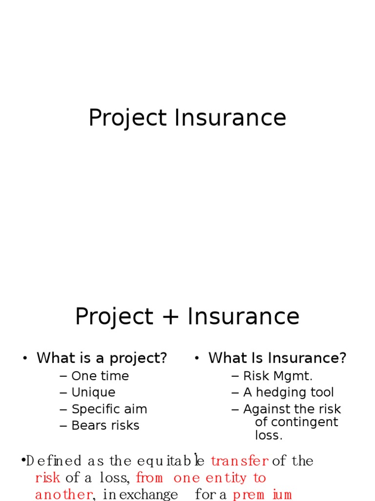 Project Insurance | Download Free PDF | Insurance | Financial Risk