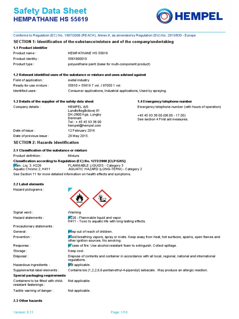 Hempathane Hs 5561900010 En-Us | PDF | Personal Protective Equipment ...