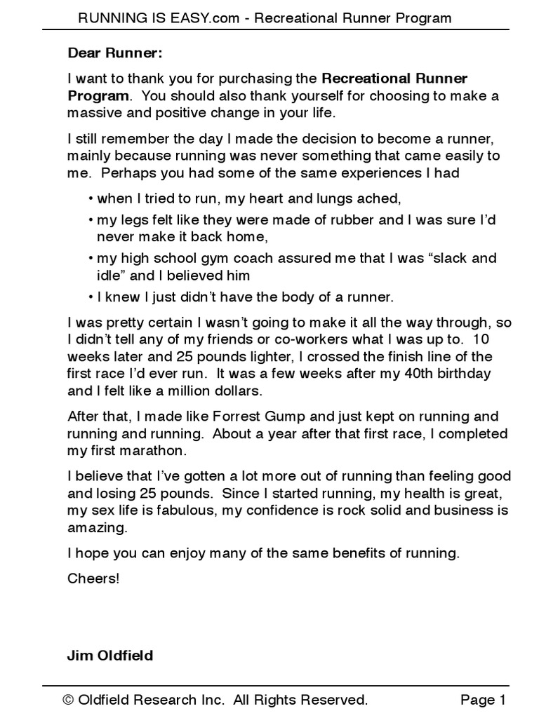 Recreational Runner Booklet | PDF | Running | Physical Exercise