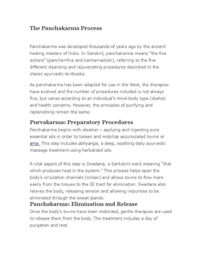 Panchakarma Process PDF | PDF | Ayurveda | Foods