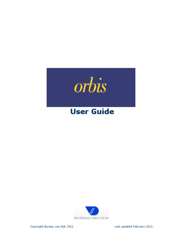 Orbis User Guide 2011 | PDF | Tab (Gui) | User (Computing)