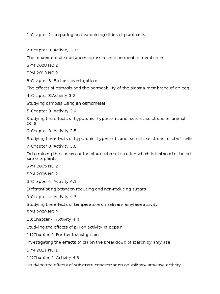 A Compilation of Biology Practical Activities and Investigations from ...