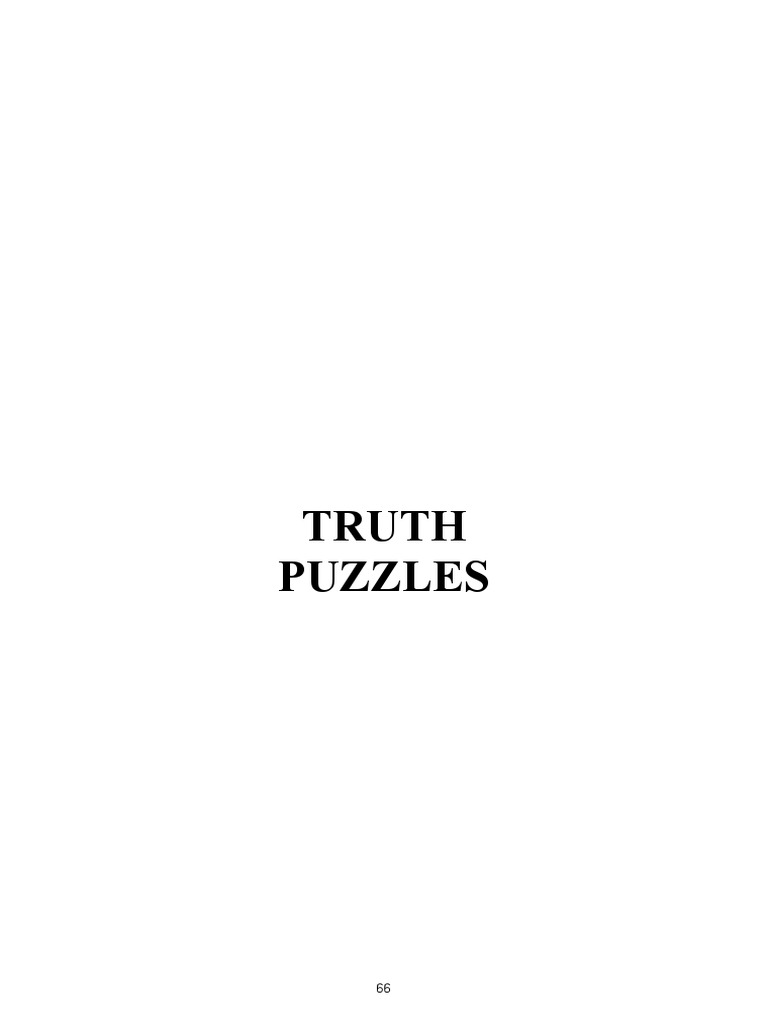 Truth Puzzles Booklet | PDF | Lie | Proposition
