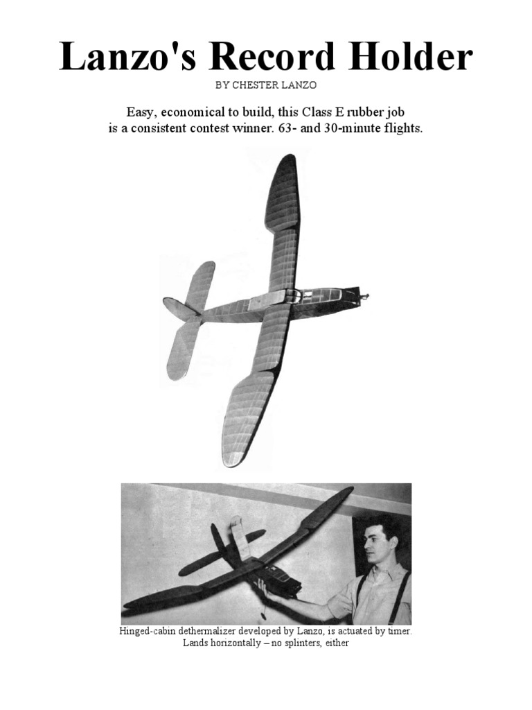 Dethermalizer - A Free-Flight Model Airplane | PDF | Airplane | Flight