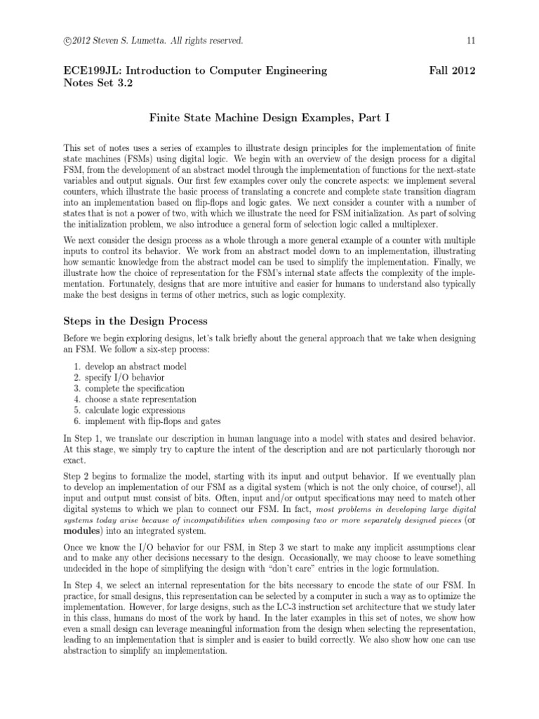 FSM Examples | PDF | Digital Electronics | Digital Technology