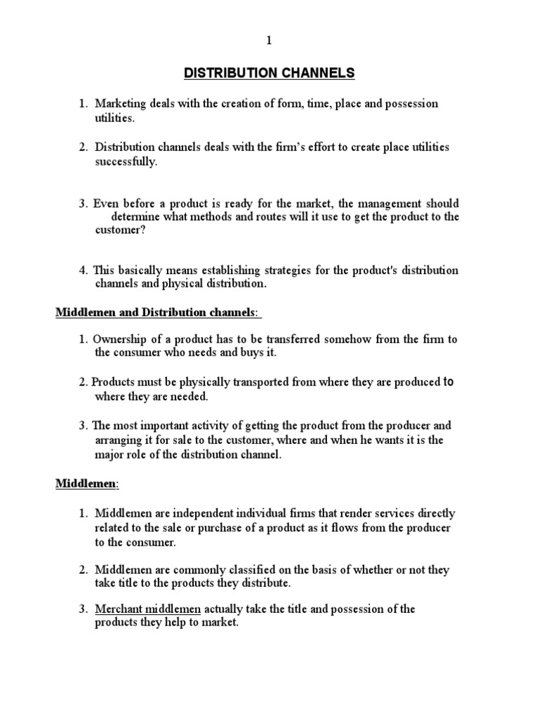 Distribution Channels | PDF | Distribution (Business) | Retail