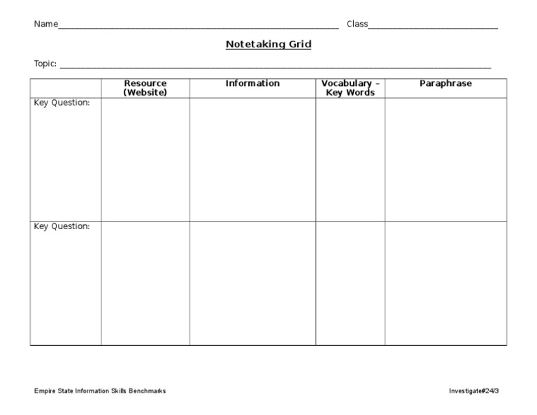 Student Notetaking Template | PDF
