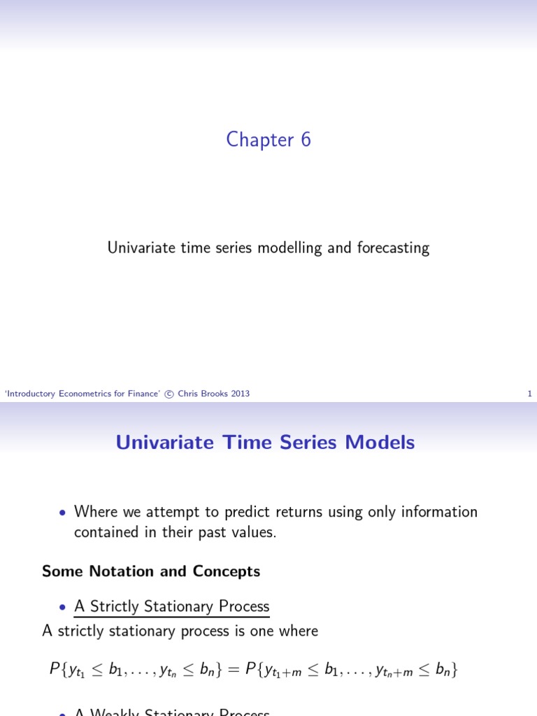 Univariate Time Series Modelling and Forecasting | PDF | Stationary Process | Autoregressive Model