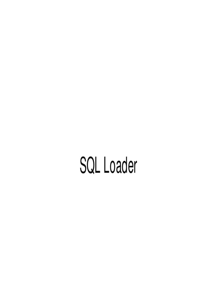 SQL Loader Basics | PDF | Sql | Oracle Database
