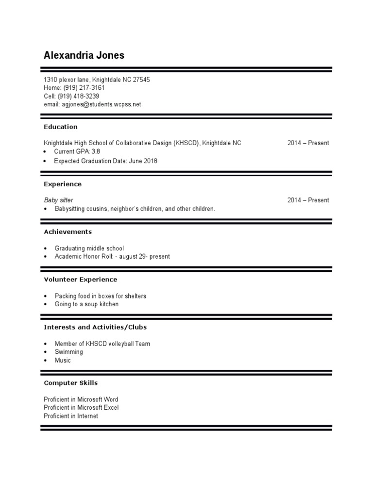 Geneal-Purpose-High-School-Resume 1 | PDF
