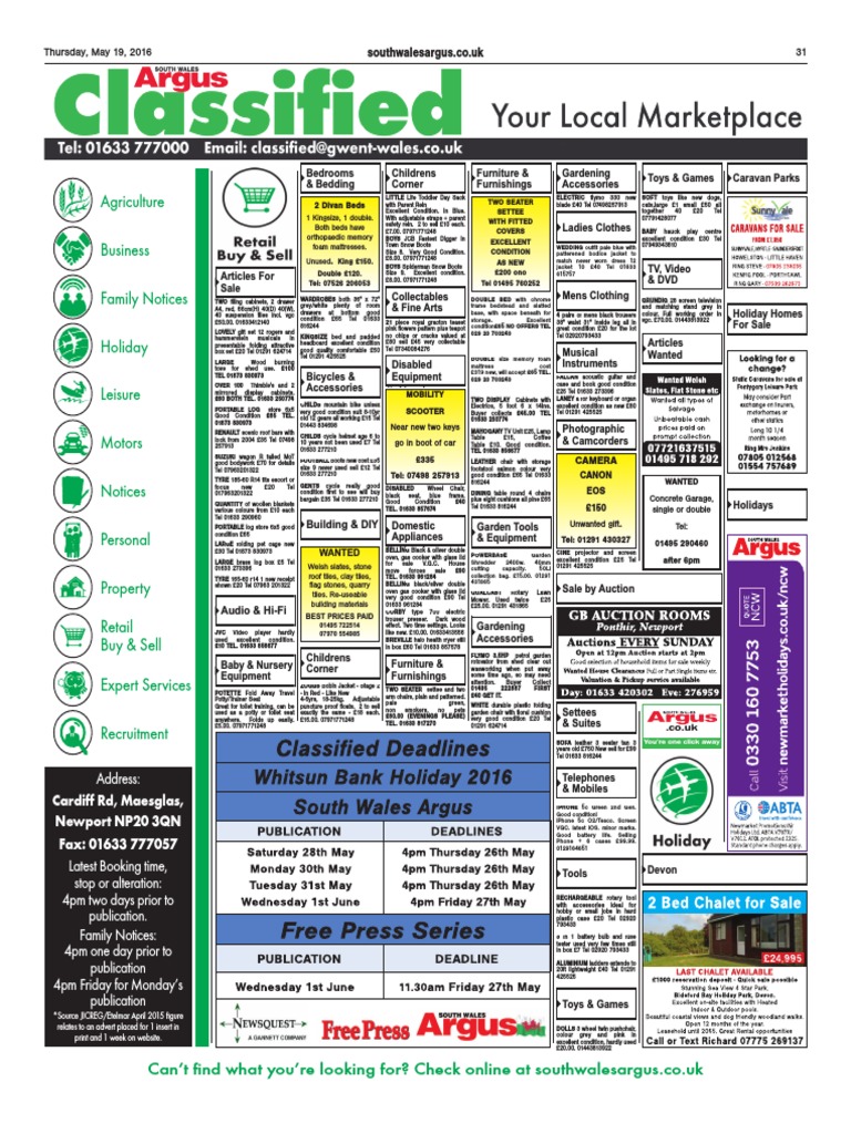 Argus Classified 190516 | PDF | Advertising