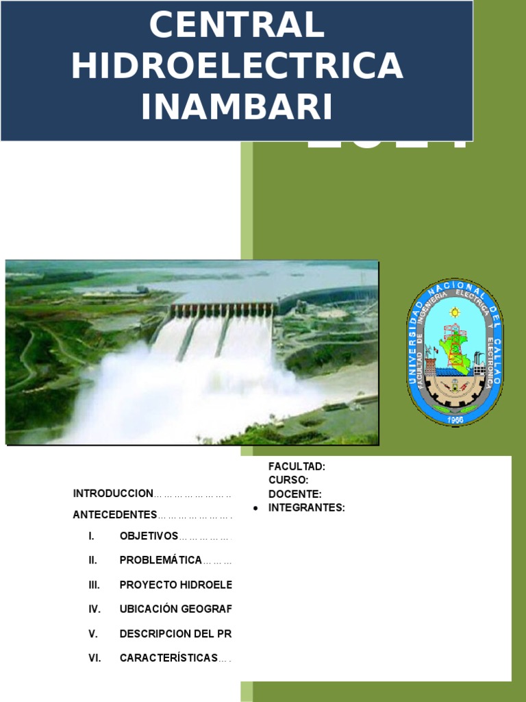 Central Hidroelectrica Inambari - Trabajo de Investigacion | PDF | Reservorio | Metano