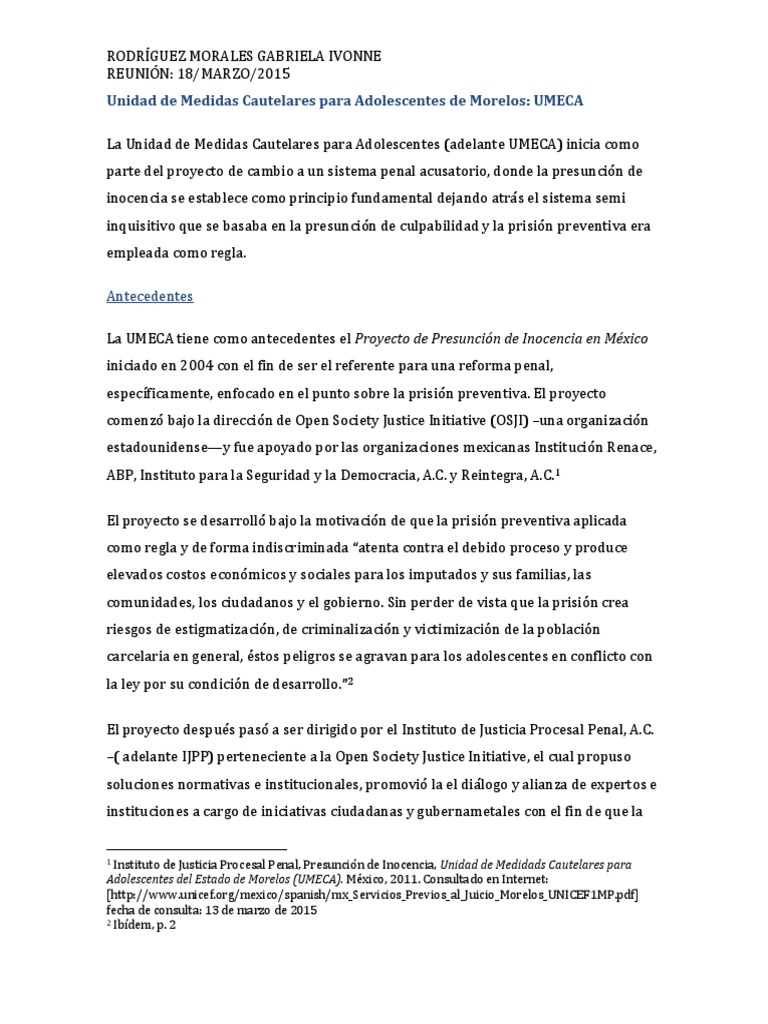 Umeca 1 | PDF | Procedimiento Criminal | Derecho penal