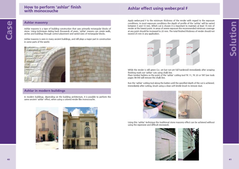How To Perform Ashlar' Finish With Monocouche Ashlar Effect Using Weber ...