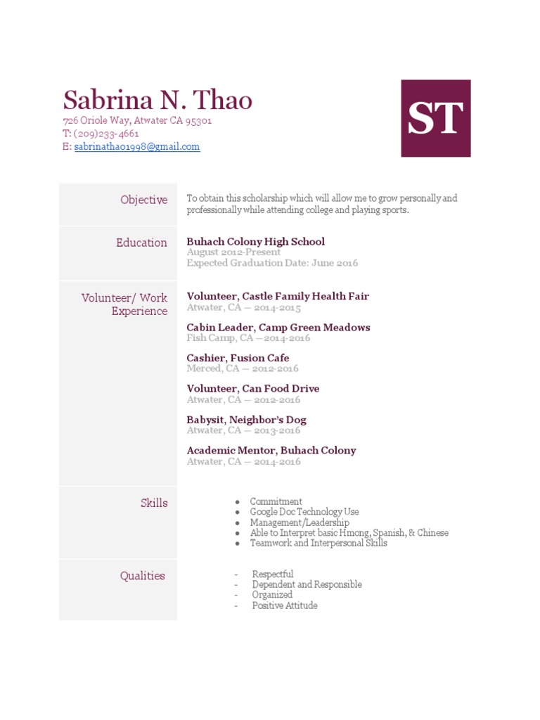 2015resume 1 | PDF