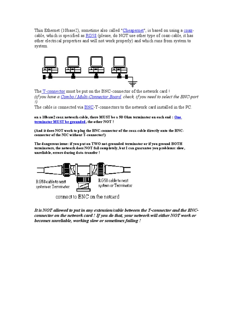 Thin Ethernet 10base2 | Download Free PDF | Data Transmission ...