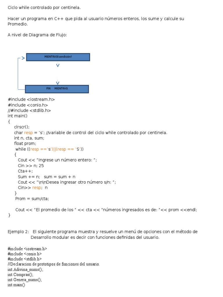 Ciclo While Controlado Por Centinela en C | PDF | Programación de computadoras | Áreas de ...