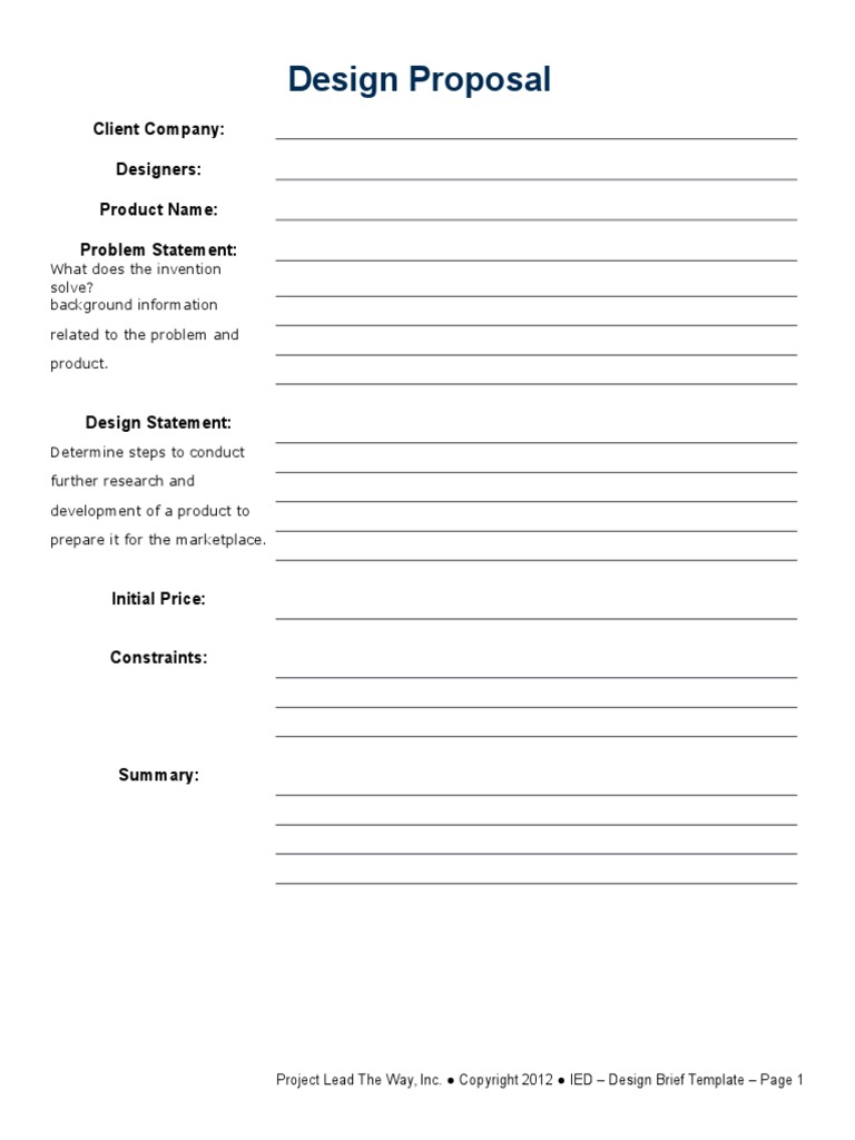 Design Proposal Overview | PDF