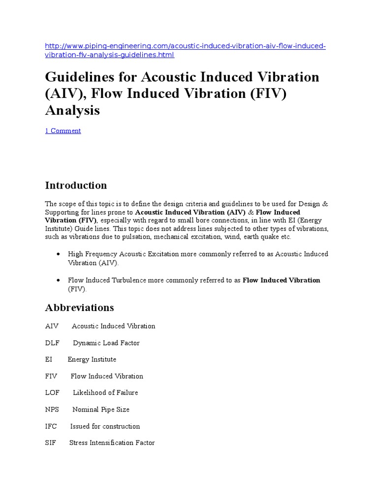 Piping Engineering AIV FIV | PDF | Pipe (Fluid Conveyance) | Valve