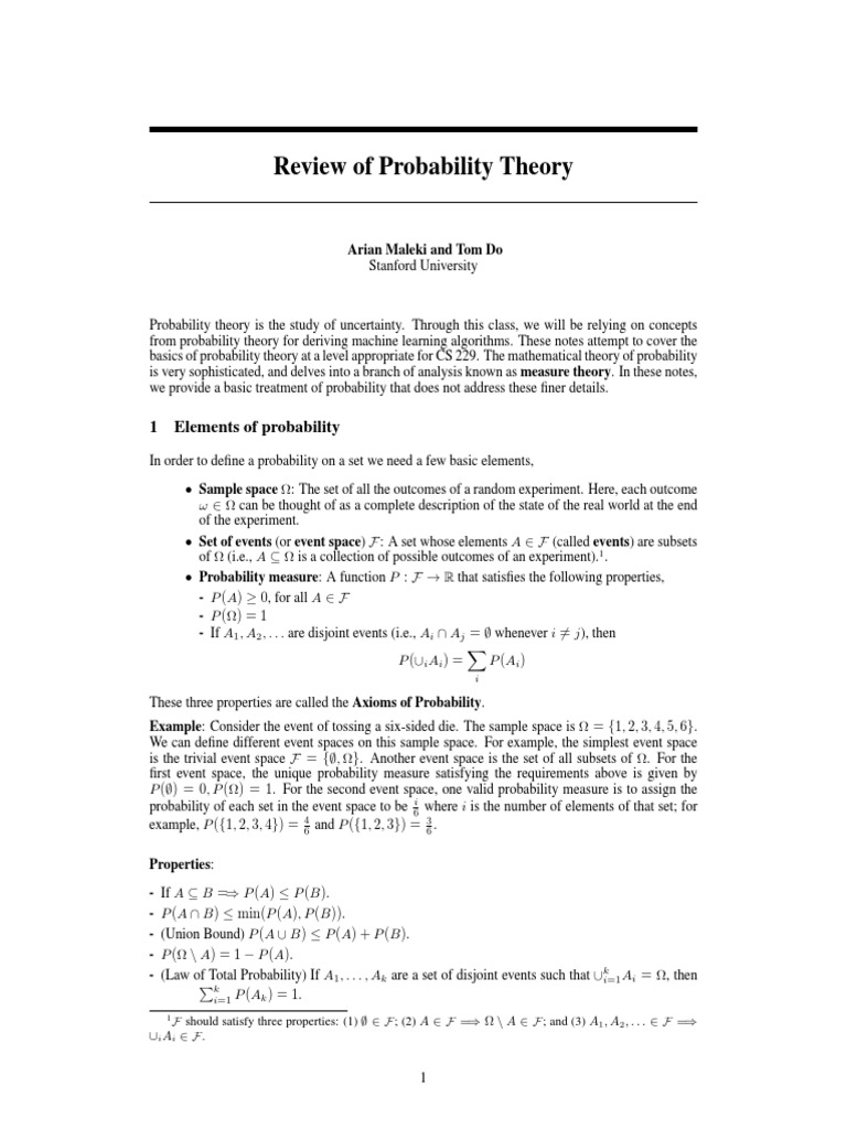 Probability Review | PDF | Probability Theory | Random Variable
