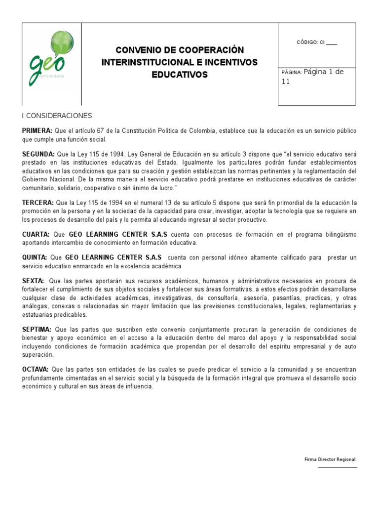 Modelo de Convenio | PDF | Derecho laboral | Calidad (comercial)