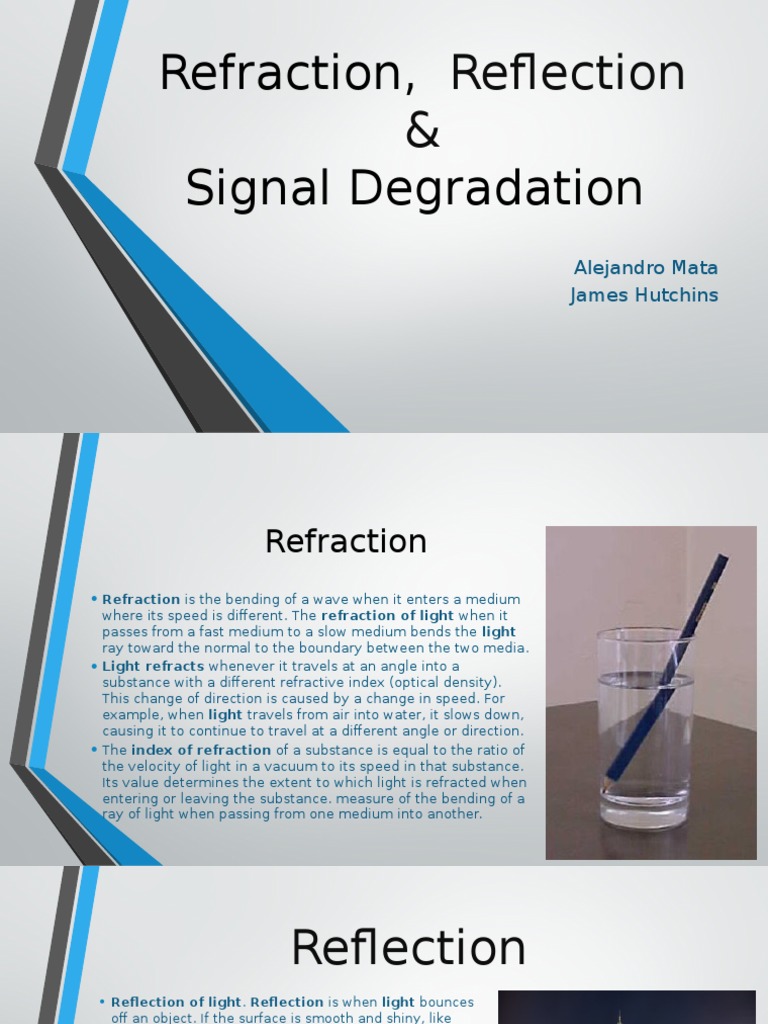 Refraction, Signal Degradation: Reflection & | PDF | Optical Fiber ...