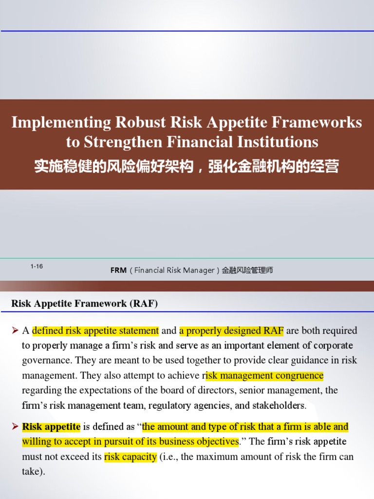 Implementing Effective Risk Appetite Frameworks Through Robust Stress ...
