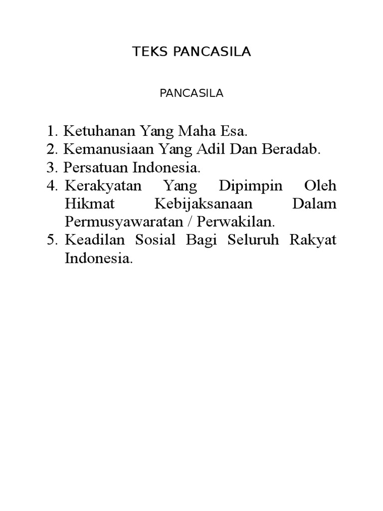 Teks Pancasila | PDF
