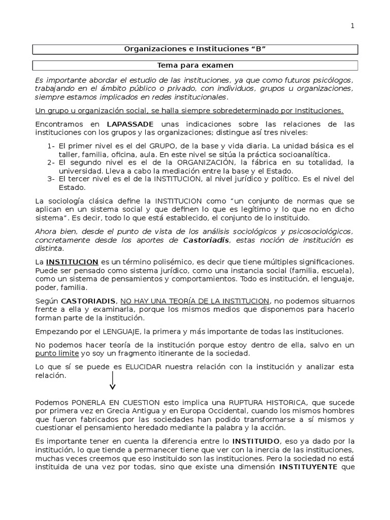 Tema Social 3 | PDF | Institución | Sociedad