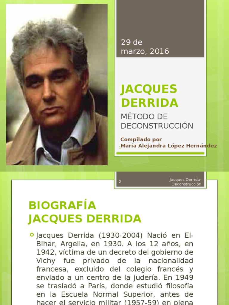 Jacques Derrida | Deconstrucción | Jacques Derrida