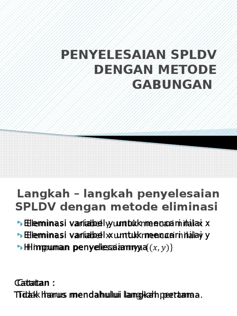 Penyelesaian SPLDV Dengan Metode Gabungan | PDF