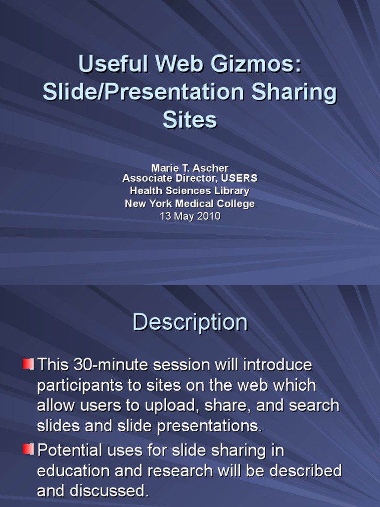 Slide and Presentation Sharing Sites | PDF | Microsoft Power Point ...
