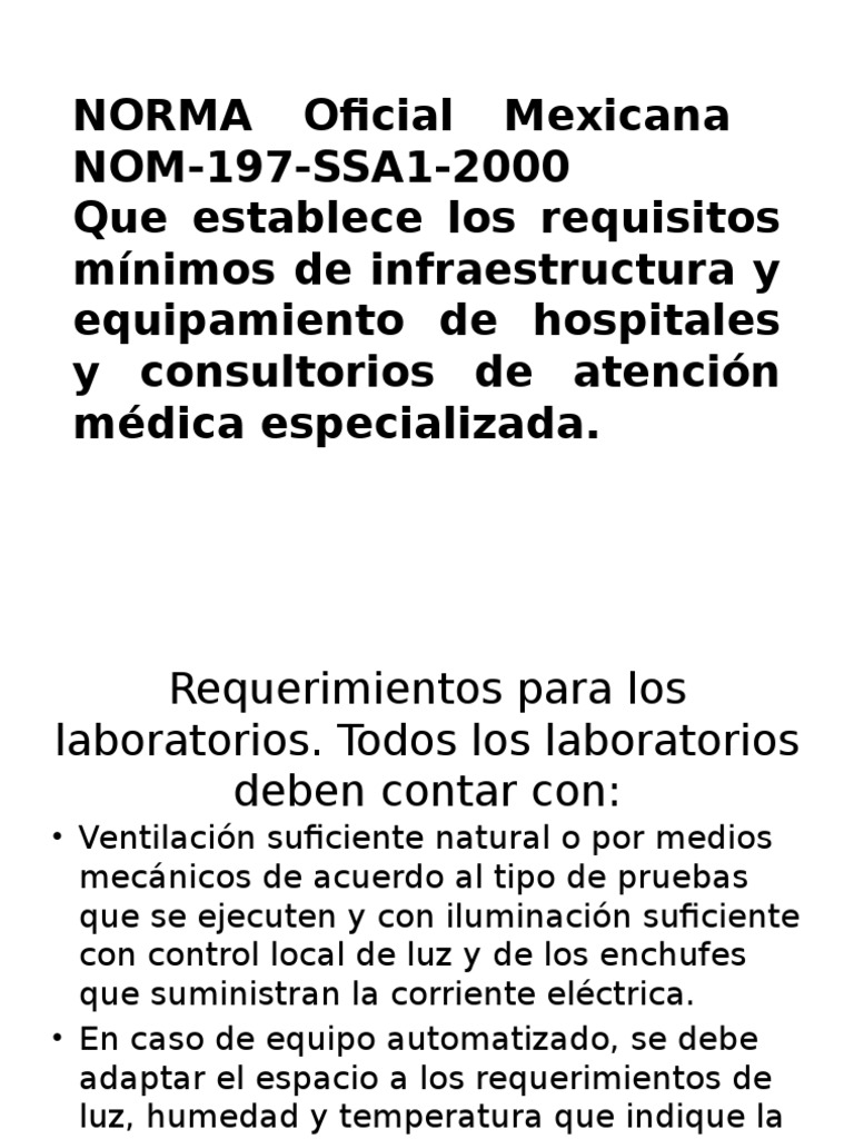 Nom 197 Ssa1 2000 | PDF | Laboratorios | Química