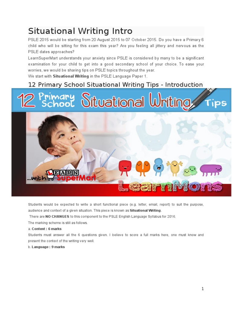 Situational Writing Tips | PDF | Cognition | Cognitive Science