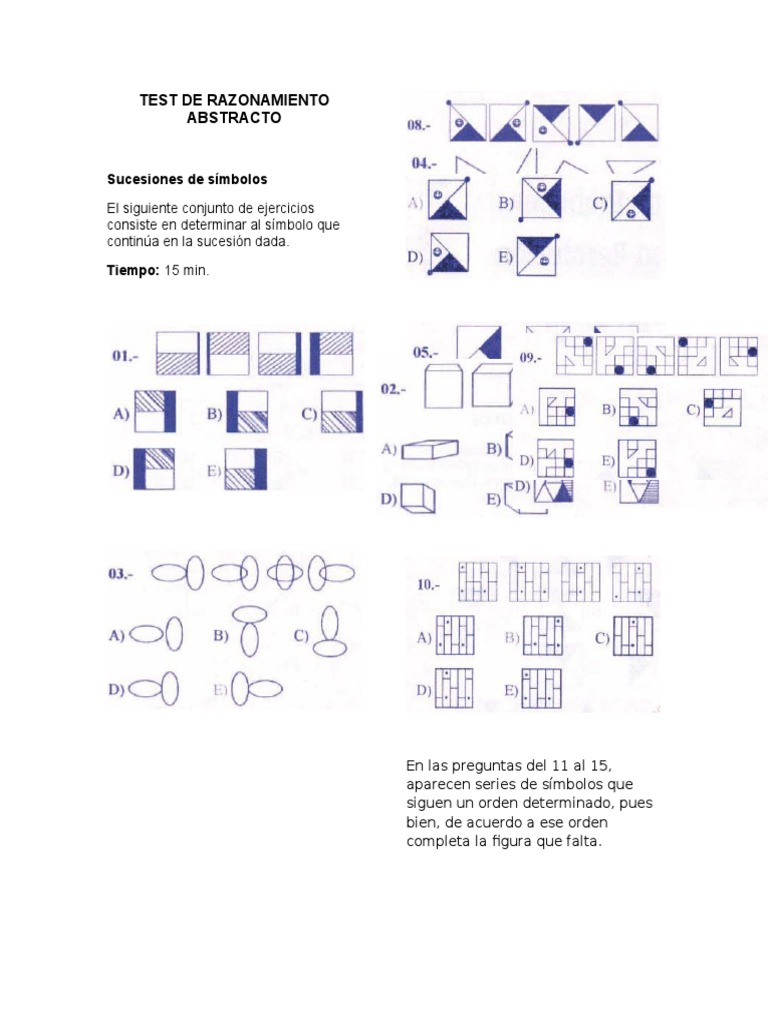 Test de Razonamiento Abstracto | PDF