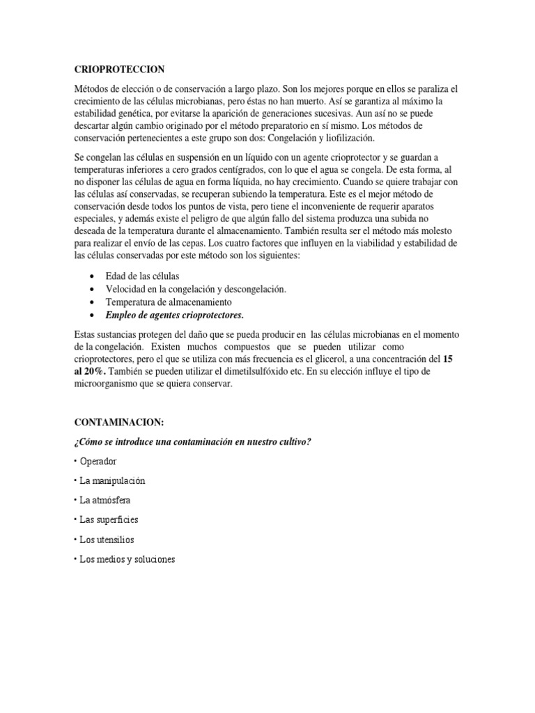 Crioprotección y Contaminación Celular | PDF | Cultivo de células | Virus