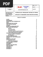 Hydrotest Test Packs | PDF