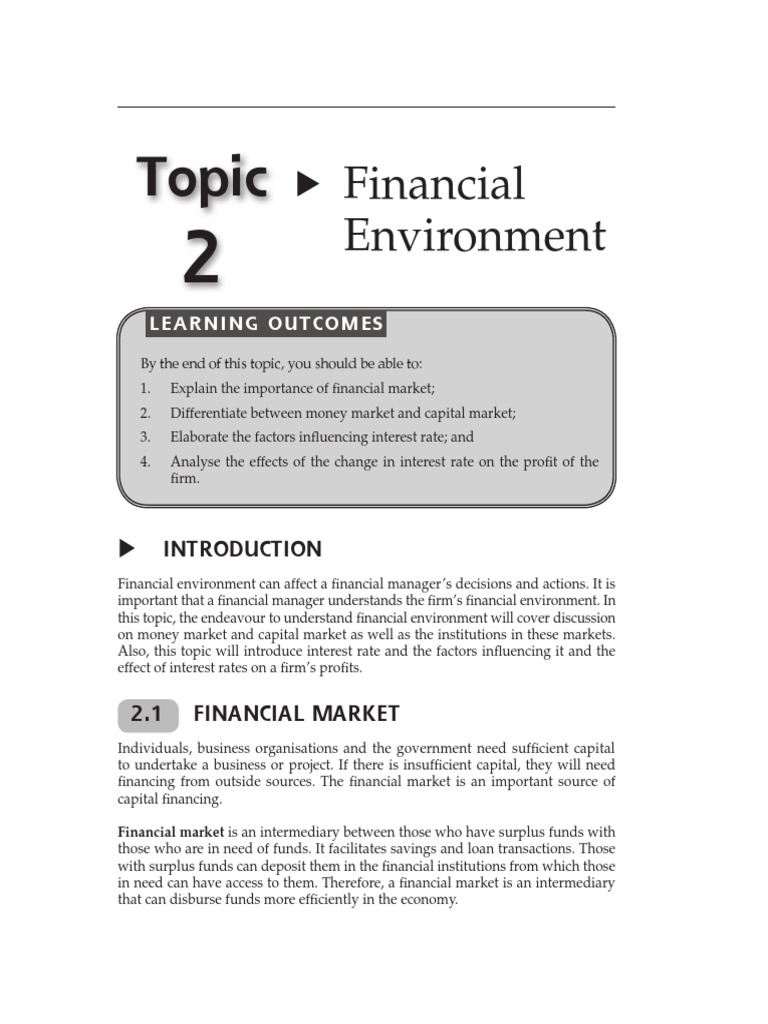 Financial Environment.pdf | Financial Markets | Interest
