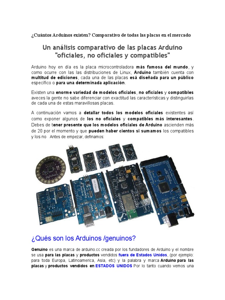 Cuántos Arduinos Existen | PDF | Arduino | Microcontrolador