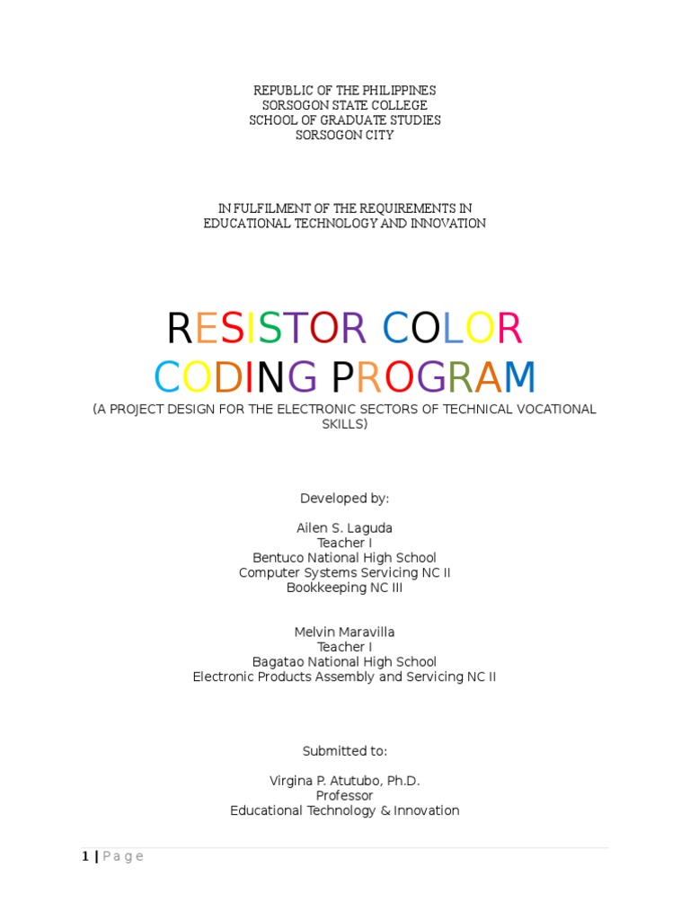 Resistor Color Coding Manual | PDF | Button (Computing) | Microsoft Excel